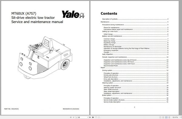 Yale Forklift Class 3 A7S7 MTA120UX Service Manual 03.2020