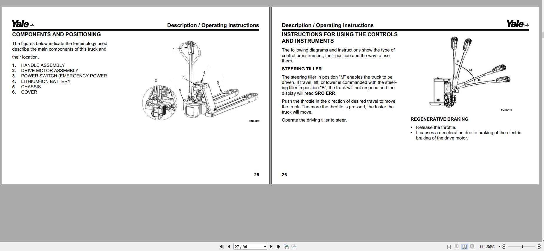 Yale Forklift Class 3 MPC15 MPS15US A3D4 Operating Manual 550241431 08.2021