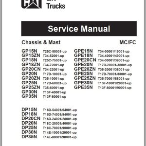 CAT Forklift DP25 Schematic, Service, Operation & Maintenance Manual