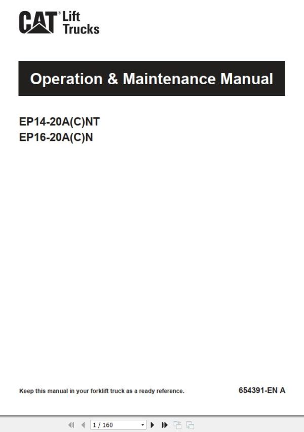 CAT Forklift EP16KT Schematic, Service Manual