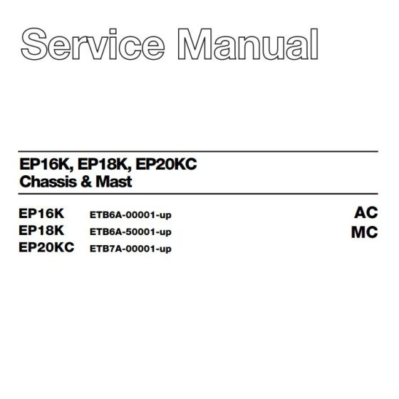 CAT Forklift EP16KT Schematic, Service Manual