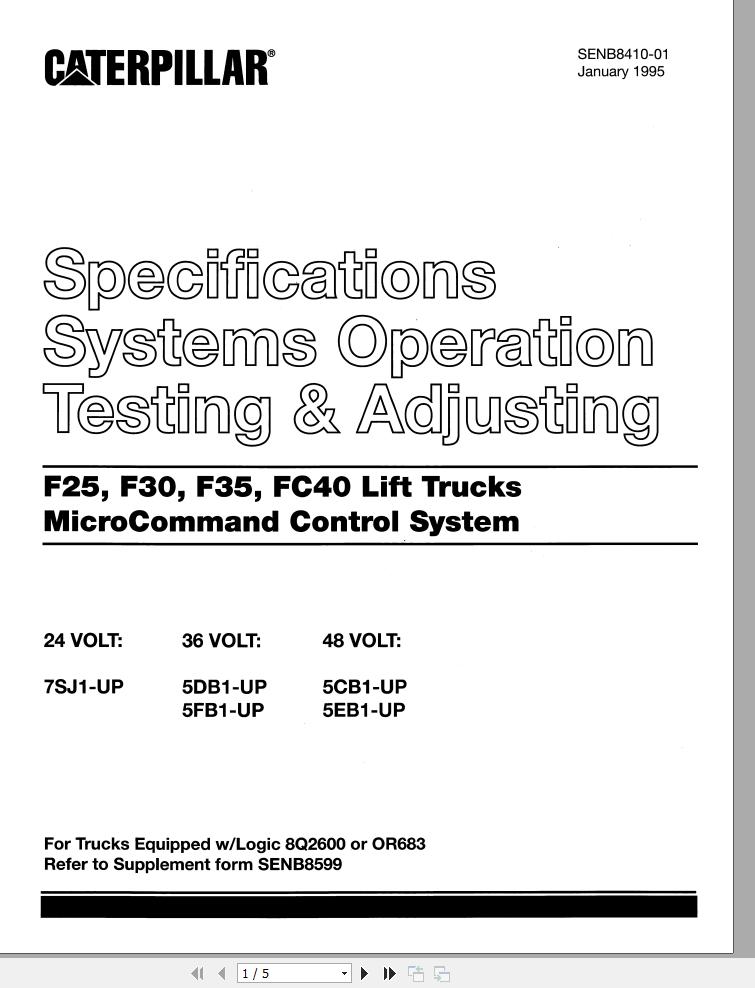 CAT Forklift FC40 Service Manual