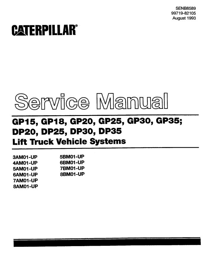 CAT Forklift GP30 Schematic, Service, Operation & Maintenance Manual