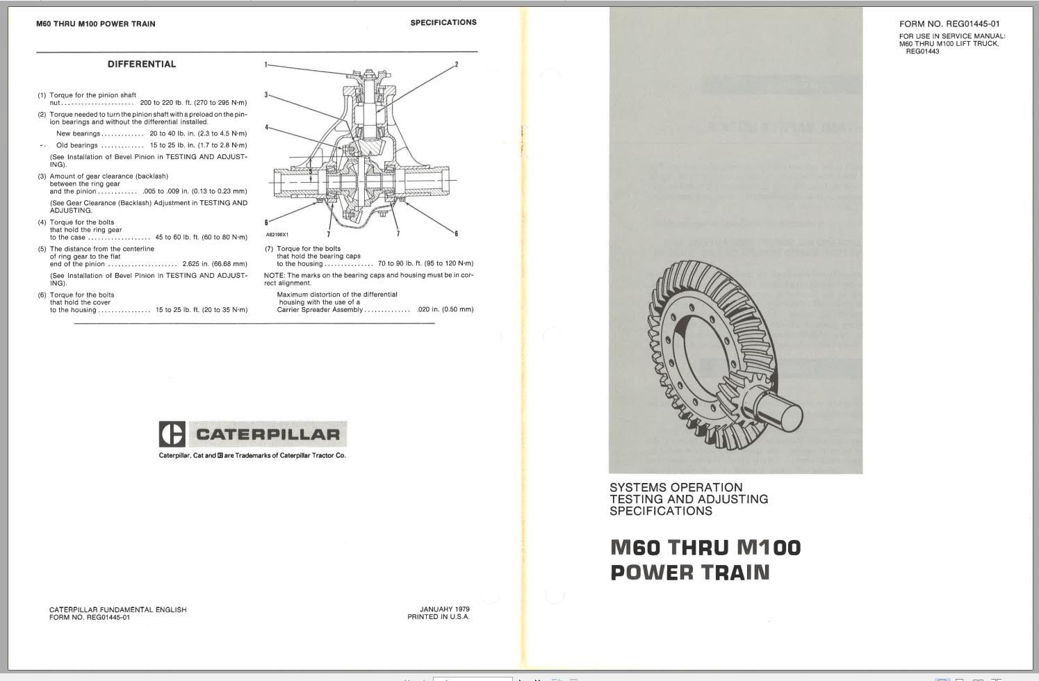 CAT Forklift M60 Service Manual