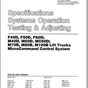CAT Forklift MC60B Operation Manual