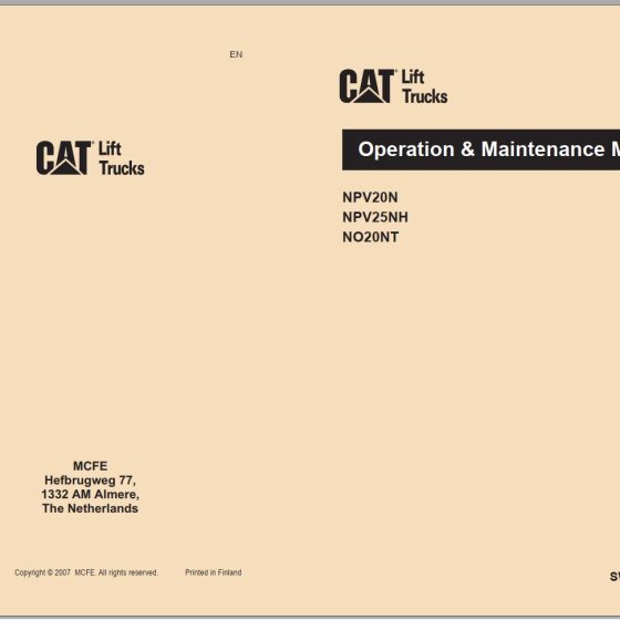 CAT Forklift NPV60 Service Manual