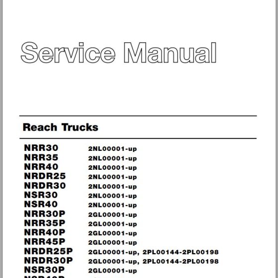 CAT Forklift NRR30 NRR30P NRR35 NRR35P NRR40 NRR45P Service Manual