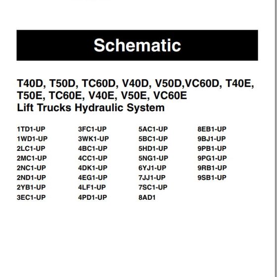 CAT Forklift T40D T50D Spare Parts Manual