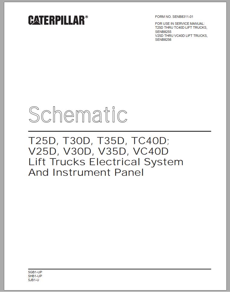 CAT Forklift TC40D Schematic, Service Manual