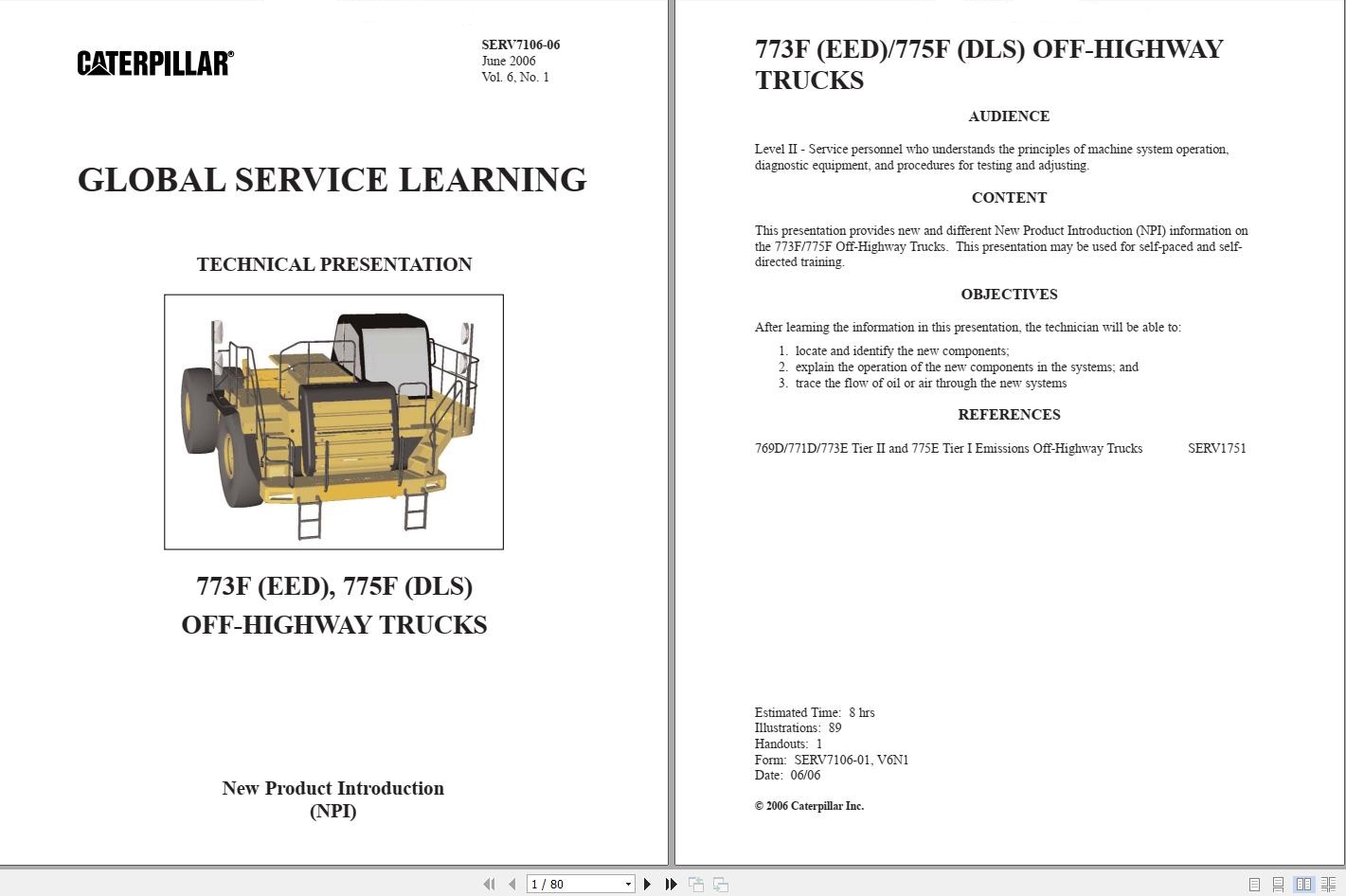CAT Off-Highway Trucks 773 EED 775 DLS Global Service Learning ...