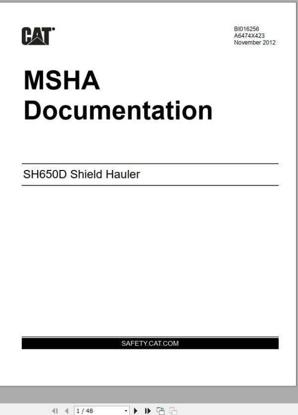 CAT Roof Support Carrier SH650 D VT650D Operation And Maintenance ...