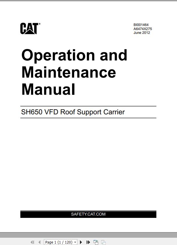 CAT Roof Support Carrier SH650 VFD Operation and Maintenance Manual ...