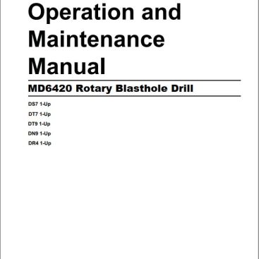 CAT Rotary Blasthole Drill MD6420 Operation and Maintenance Manual ...