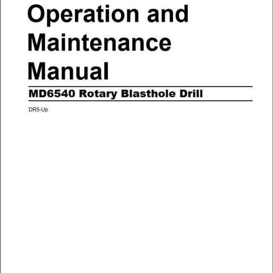 CAT Rotary Blasthole Drill MD6640 Operation and Maintenance Manual ...