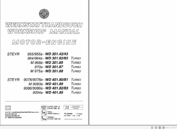 Case IH Tractor CS68 CS75 Service Training Manual Sva 7-95040 DE