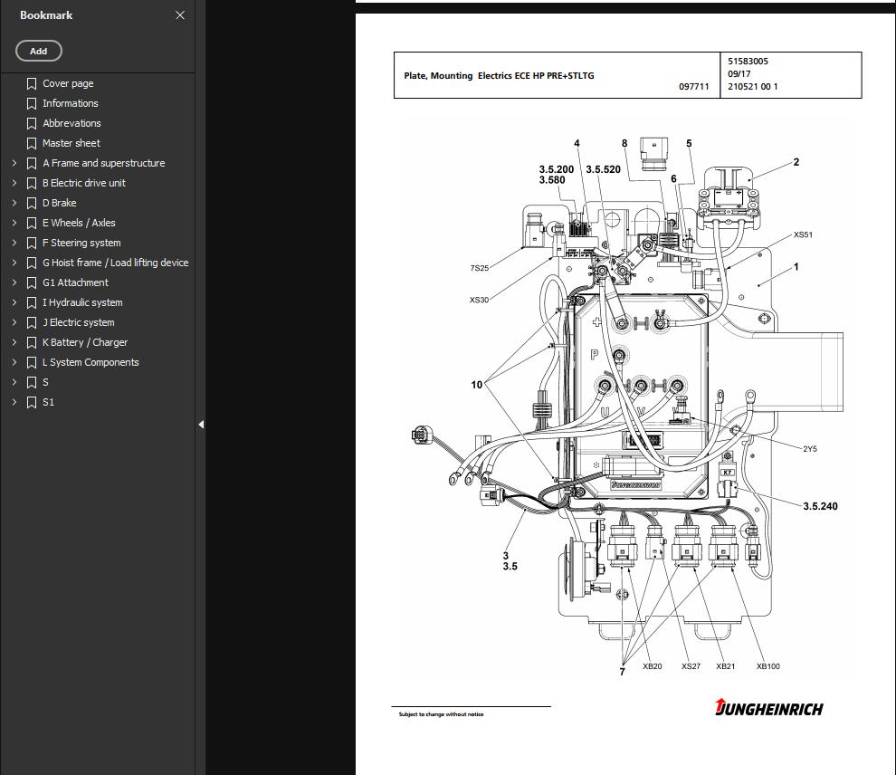 Jungheinrich Forklift ECD 320 Spare Parts Catalog 51553725 en
