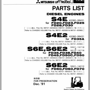 Mitsubishi Forklift FBC22N2 FBC25EN2 FBC25LN2 FBC25N2 FBC30LN2 FBC30N2 ...