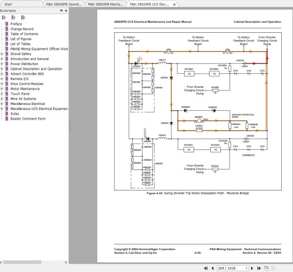 P&H Shovel 2800XPB Operator Manual, Maintenance Manual and Repair Manual