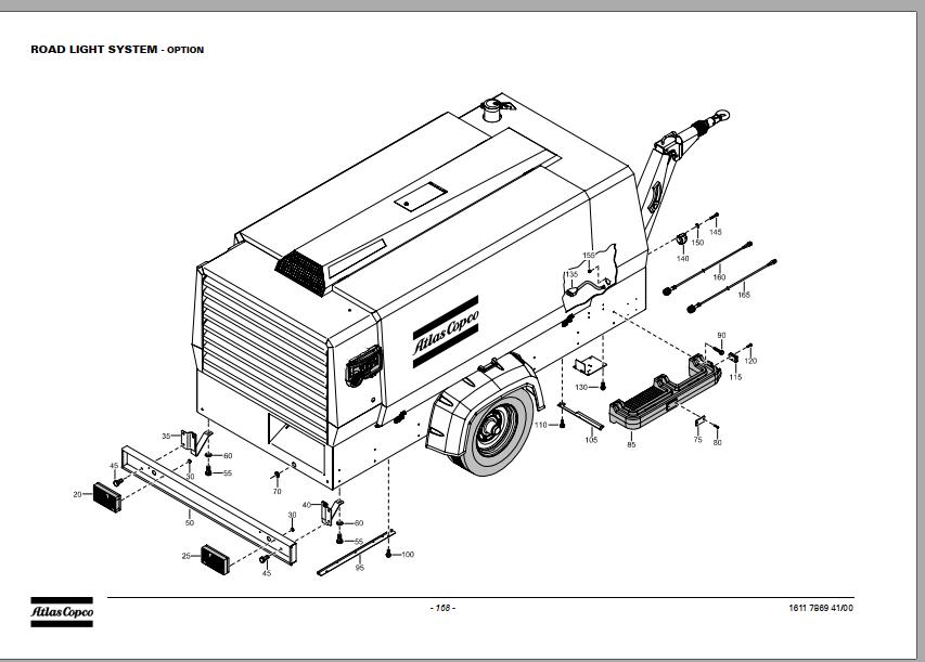 Atlas Copco Portable Compressors XATS 377 - XATS 800 CD7 Engine CAT C7 ...