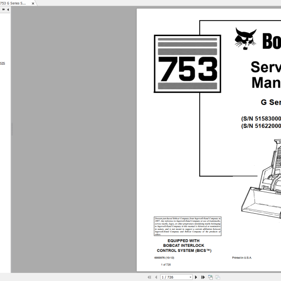 Manitou Telehandler MT 14 to 18 m Repair Manual