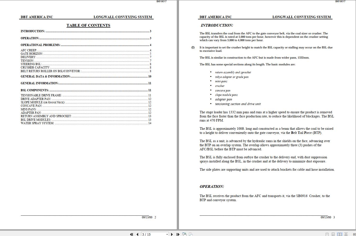 CAT Bucyrus BSL Technical Manual BI619017
