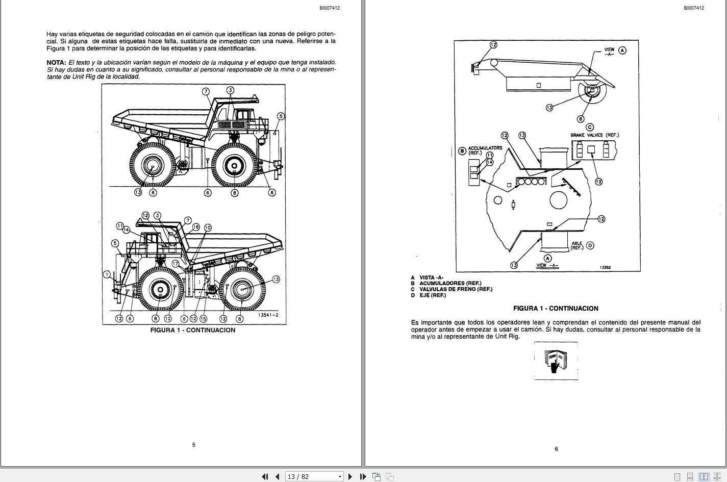 CAT Bucyrus Lectra Haul Operator Manual BI007412 ES