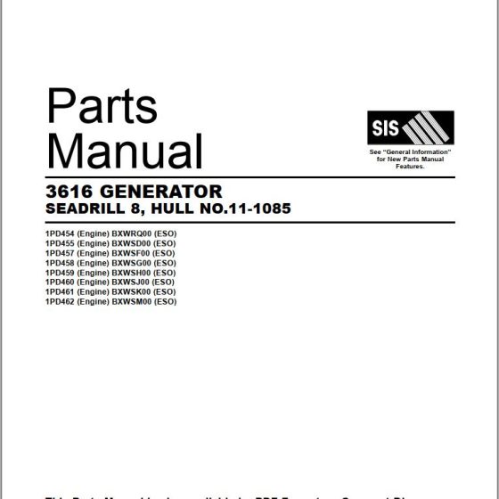 CAT Generator Set 3512C Parts Manual SEBP4368 2005