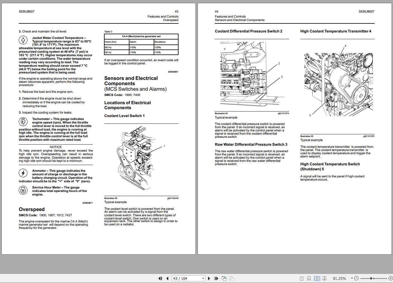 CAT Marine Generator C4.4 Mech Set MCS-3 Operation and Maintenance Manual