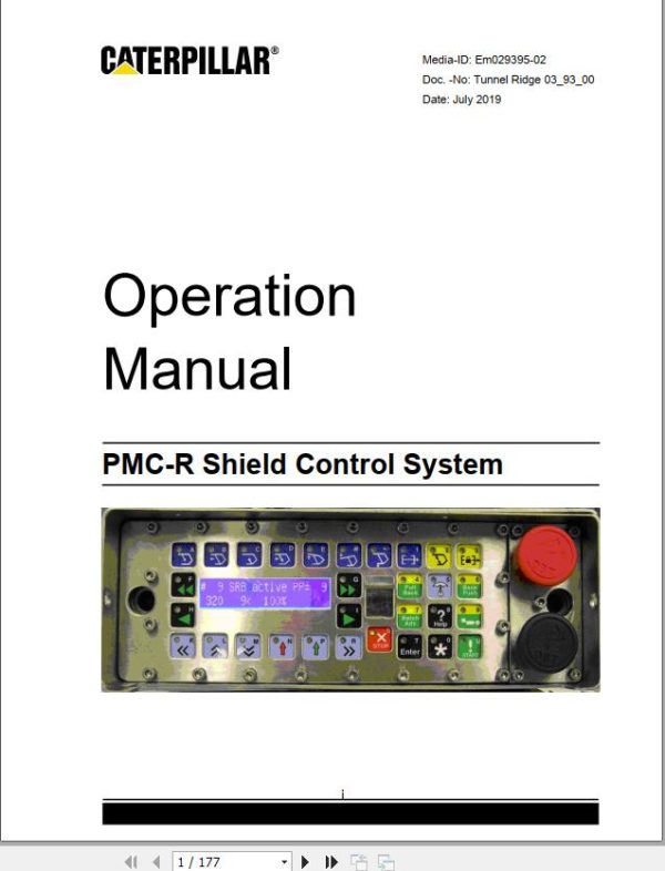 CAT Roof Support PMC-R Shield Control System Operation Manual EM029395