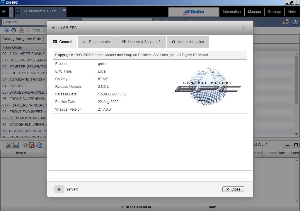 VMWare Win7 64bit General Motors GMIO EPC 09.2022 Spare Parts List How To Download