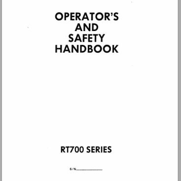 Grove Crane RT700B Schematics, Operator Manual
