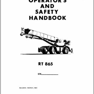 Grove Crane RT855B Operator Manual and Schematic