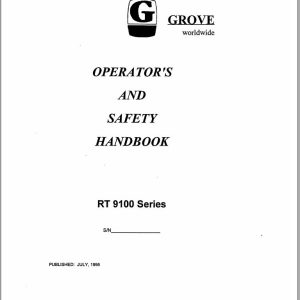 Grove Crane RT9000E Operator Manual and Schematic