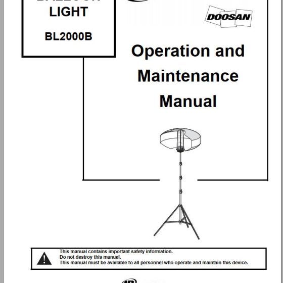 Ingersoll Rand Balloon Light BL1200HMI Operation and Maintenance Manual ...
