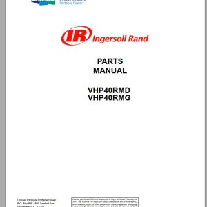 Ingersoll Rand Compressor Modules VHP40RMH Part Manual, Operation and ...