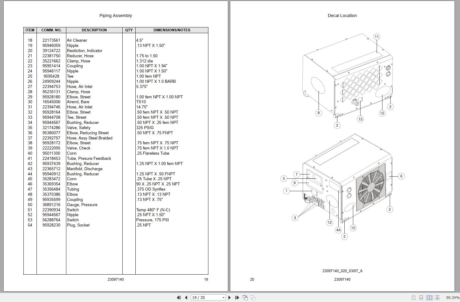 Ingersoll Rand Compressor Modules VHP40RMH Part Manual, Operation and ...