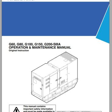 Ingersoll Rand Generator G100 Operation and Maintenance Manual 2012
