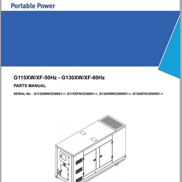 Ingersoll Rand Generator G100 Parts Manual 2017