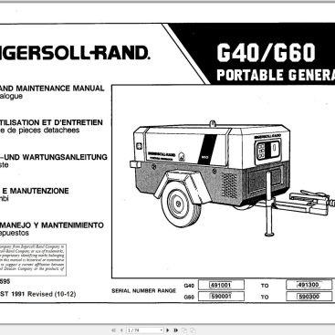 Ingersoll Rand Generator G40 Operation and Maintenance Manual 2012