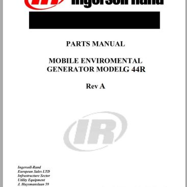 Ingersoll Rand Generator G45 Parts Manual 2018