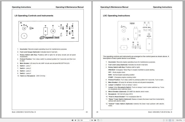 Ingersoll Rand Light Tower L8 Operation and Maintenance Manual 2015