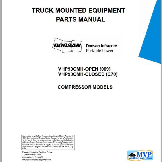 Ingersoll Rand Onboard Power VHP40RMH Parts Manual 2013