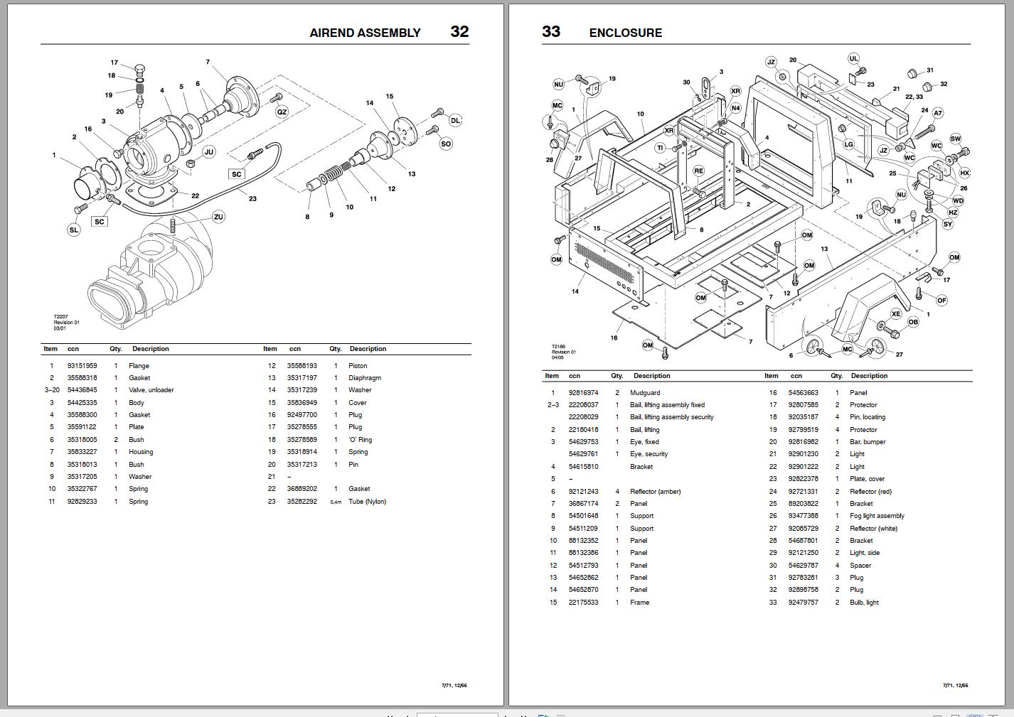 Ingersoll Rand Portable Compressor 12/56 Parts Manual 2012