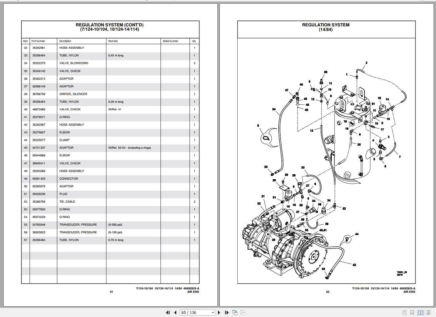 Ingersoll Rand Portable Compressor 7/124 Parts Manual 2018