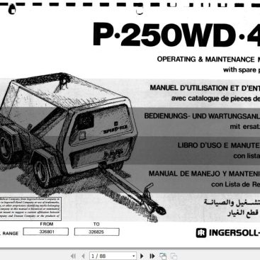 Ingersoll Rand Portable Compressor P185 Operation and Maintenance ...