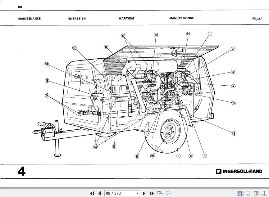 Ingersoll Rand Portable Compressor P85 Operating and Maintenance Manual ...
