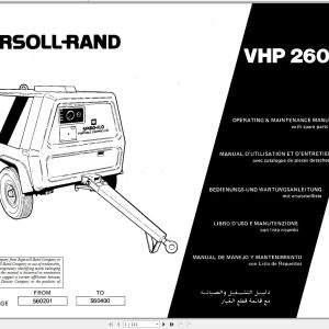 Ingersoll Rand Portable Compressor VHP300 Parts Manual, Operation and ...