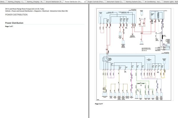 Land Rover Range Rover Evoque (LV) L4-2.0L Turbo 2013 Electrical Wiring ...