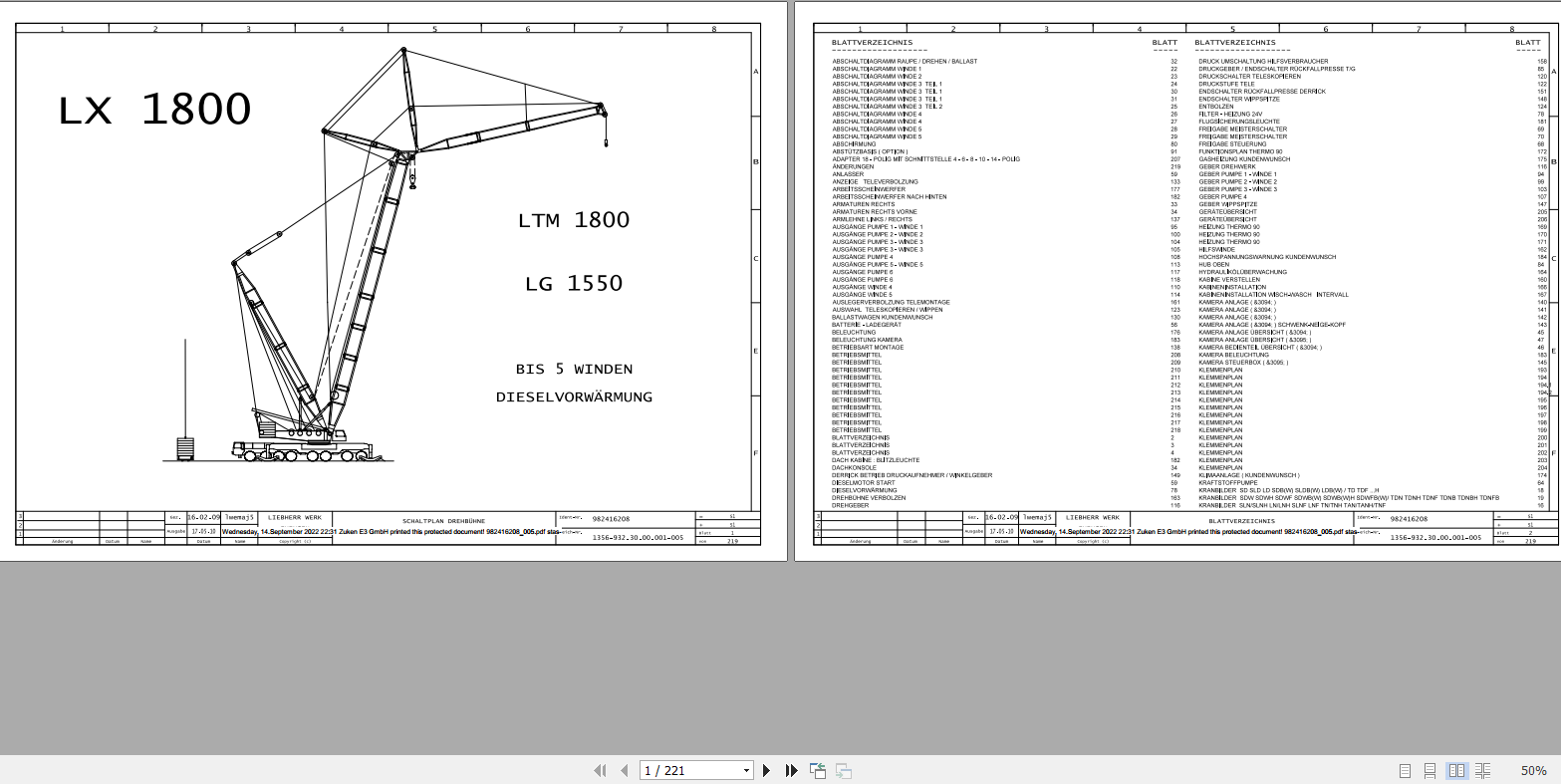 Liebherr Cranes Operators Manual Liccon Error Code Schematic LGD-1550 ...