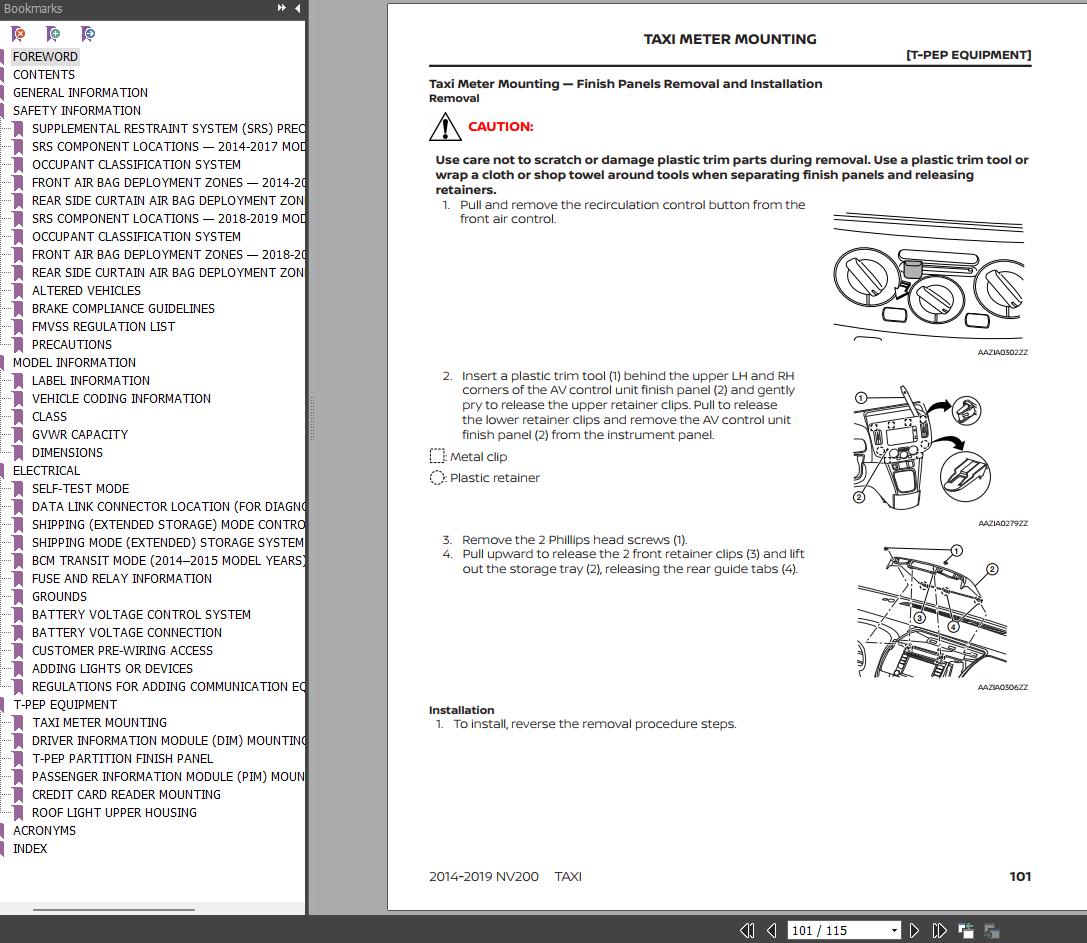 Nissan 2014-2019 NV200 Taxi Body Builder's Guide